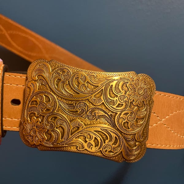 Western Floral Belt Buckle Men's and Women's Cowboy Cowgirl Buckles ...