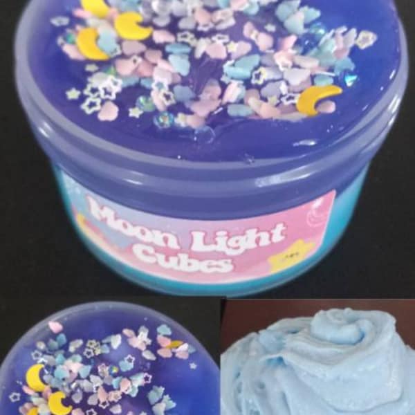Moon Light Cubes Slime, Cloud Dough Slime, DIY Slime, Jelly Cube Slime ...