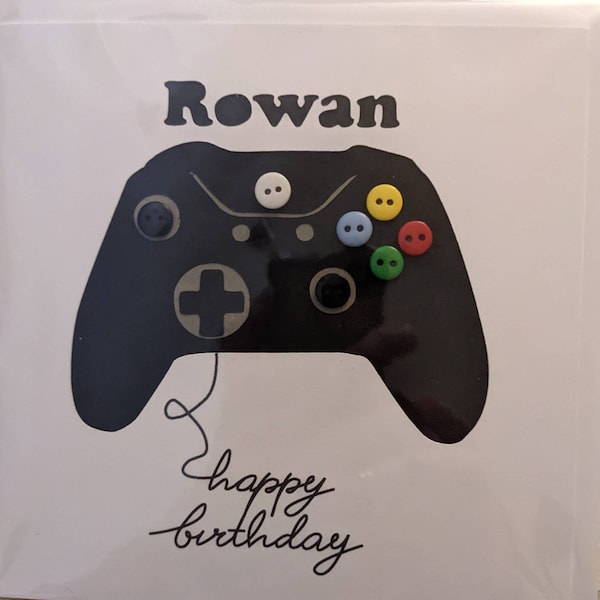 Gaming Birthday Card, Personalised, Gaming Card, Controller Card, Games ...