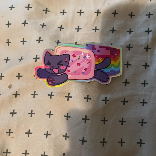 Nyan Cat! | 3.5 X 1.8 In. Holographic Vinyl Sticker - Etsy