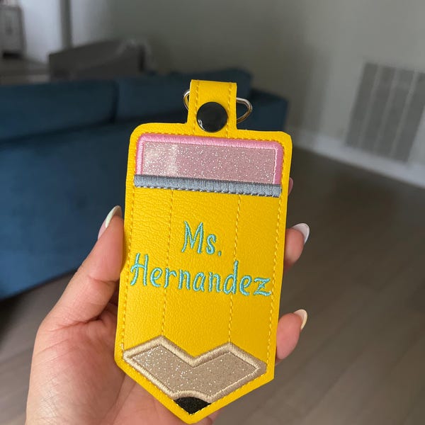 Personalized Crayon ID Badge Holder - Pencil Employee ID Holder ...