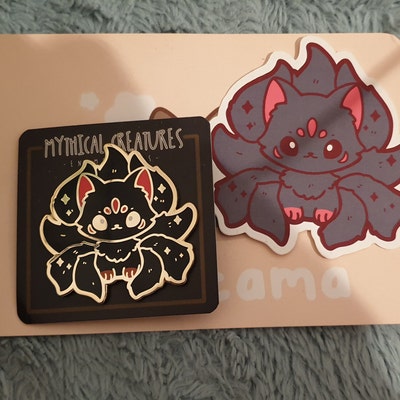 Mythical Cryptid Creature Kitsune Hard Enamel Pin - Etsy