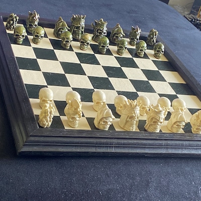 Made to Order Chess Set, Ornate Staunton Design in Stone and Jade ...