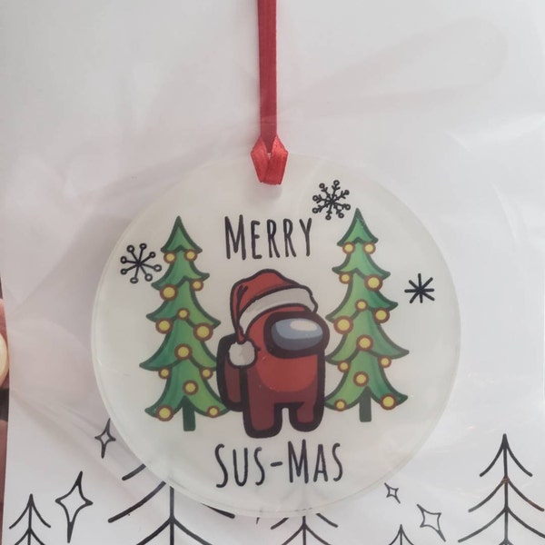 Among Us Merry Sus-mas Christmas Ornament, Among Us Gift Ideas, Among ...
