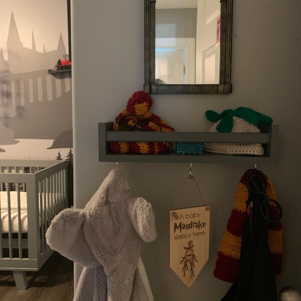 Hand Painted Baby Mandrake Sign Nursery Decor Tiny Crib Sign Wooden ...