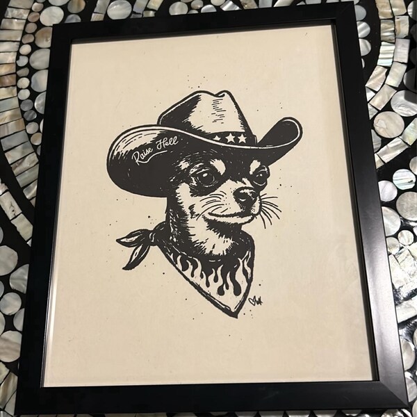 Raisin Hell Cowdog, Giclée Fine Art Print, Western Dog Art, Vintage ...