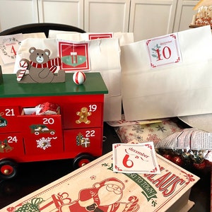 Christmas Advent Calendar Printable Numbers: Instant Download December ...