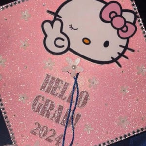 Hello Graduation Cap , Kitty Graduation Cap, Class of 2024, Cap ...
