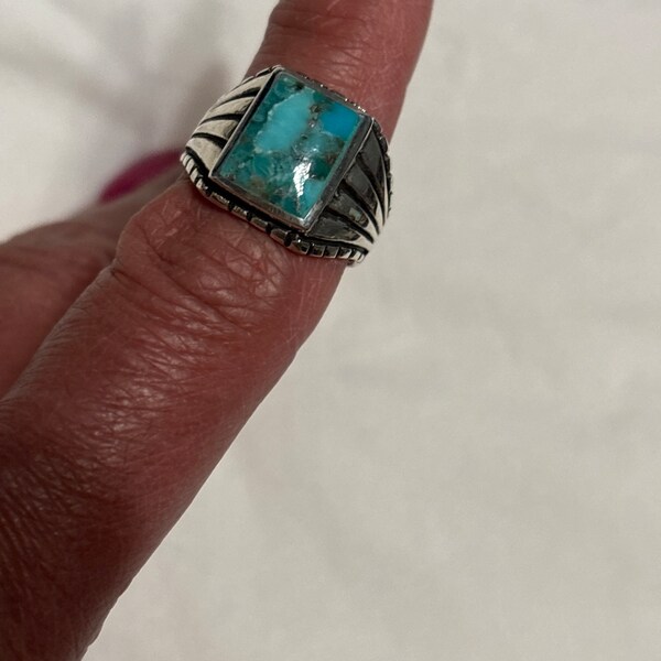 EARRINGS Bear CLAW TURQUOISE Bezel Set Fish Hook Sterling Silver Dangle ...