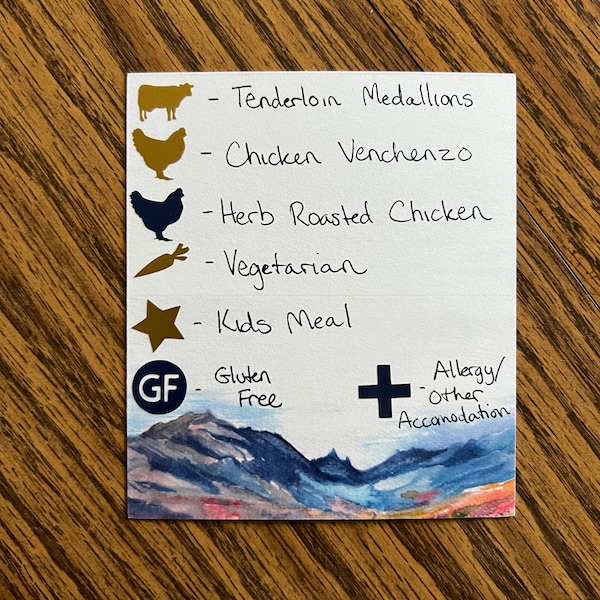 Meal Indicator Stickers (set of 10) Wedding Meal Decals Entree Stickers ...