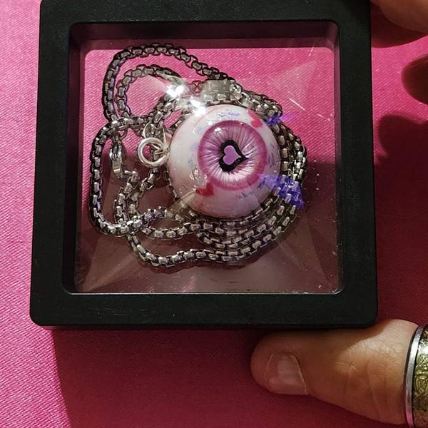 Handcrafted Resin Eyeball Jewelry, Sweet Eyeball Pendant, Gothic Charm ...
