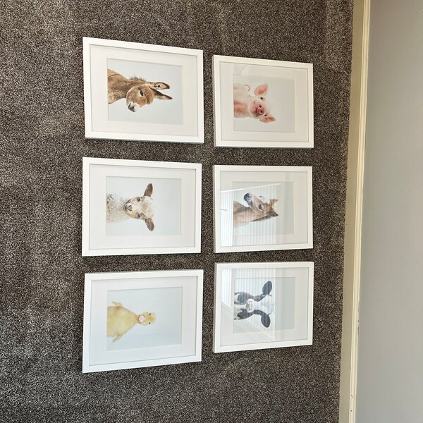 Set of 6 Baby Farm Animals for Nursery Wall Art, Nursery Farm Animals ...
