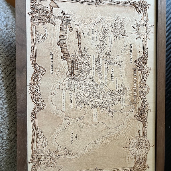 Fourth Wing/iron Flame/onyx Storm Map, Wood Engraved Map - Etsy