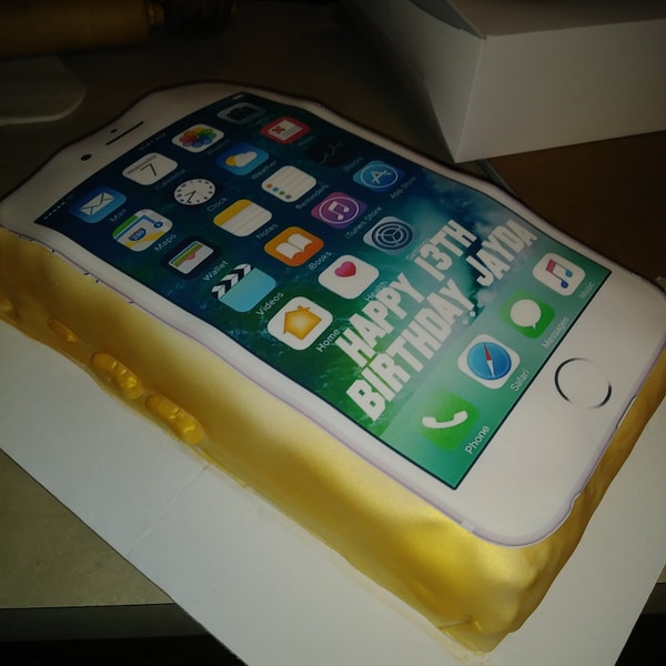 Cell Phone iPhone EDIBLE Cake Topper Image Frosting Sheet, iPhone Cake ...