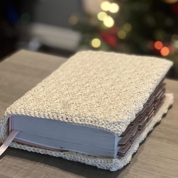 Crochet Bible Cover – Shell-stitch Pattern, Handmade, Cotton ...