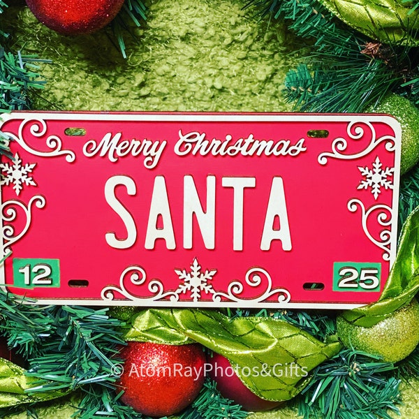 Christmas License Plates SVG Laser Cut Files for Glowforge -laser ...
