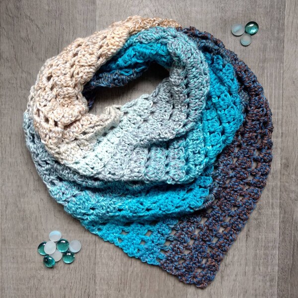 CROCHET PATTERN - Hopscotch Asymmetrical Scarf, US Term, Triangle Scarf ...