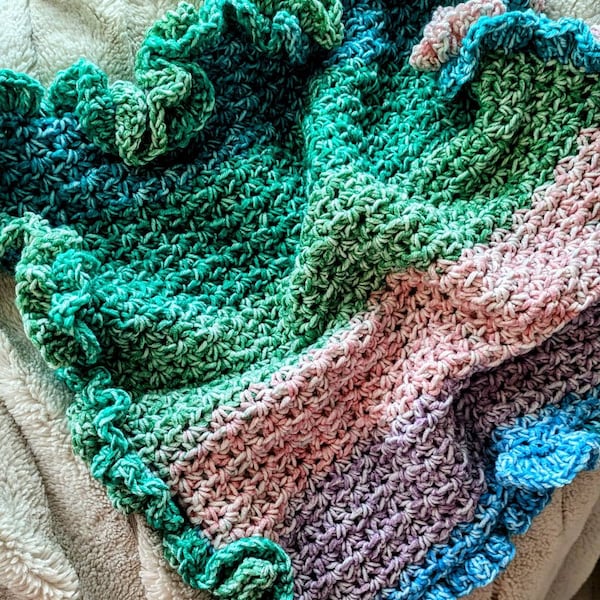 Baby Sprout - the Ruffled-edge Baby Blanket Crochet Pattern | Crochet ...