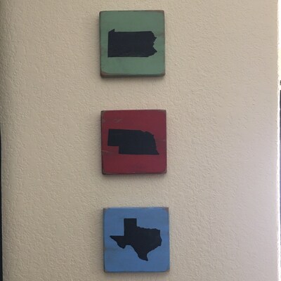 Texas Wood Sign State Shape Rustic Decor Primitive Folk Art Reclaimed ...