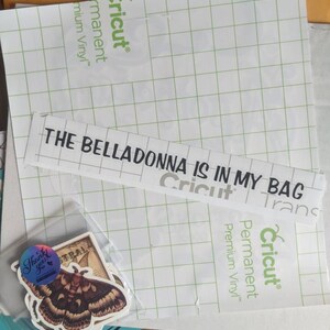 The Belladonna is in My Bag Decal, Rearview Mirror Decal, Practical ...