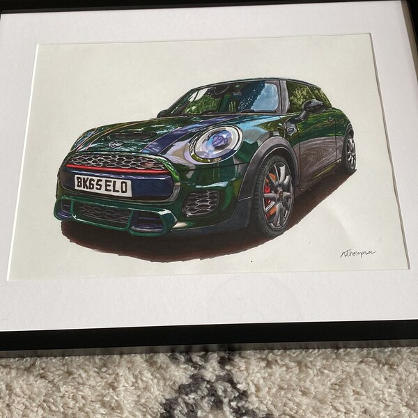 VW Golf GTI MK1 Car Print, Hand Drawn Car Drawing. Perfect Gift for Any ...