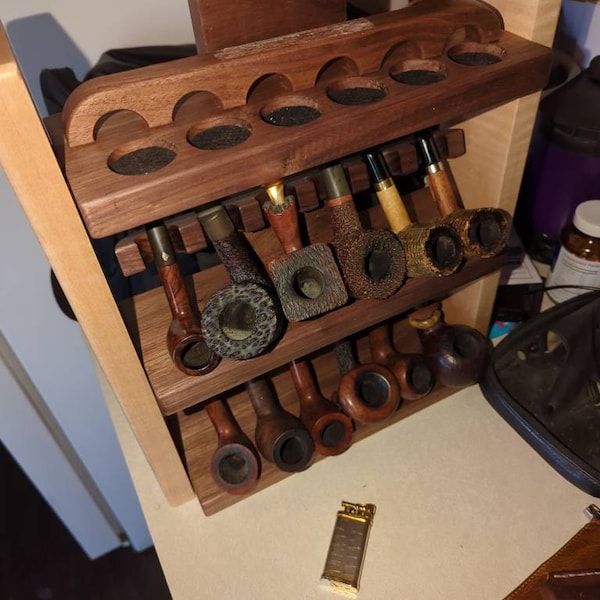 Pipes Rack,stand for 8 PIPES, Black, Smoking Pipes Rack , Tobacco ...