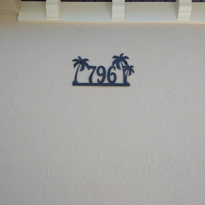 Tropical Palm Tree Metal Address Sign Beach House Address - Etsy