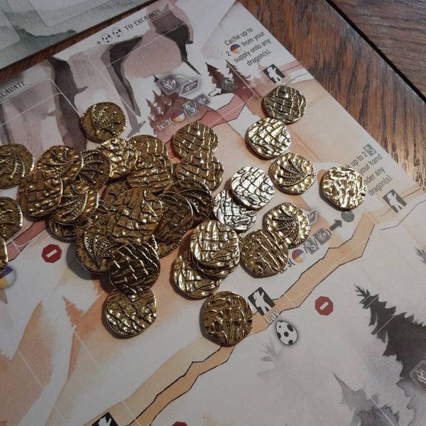 40x Dragon Coins in 3 Different Colors, Metal Token Upgrade for Board ...