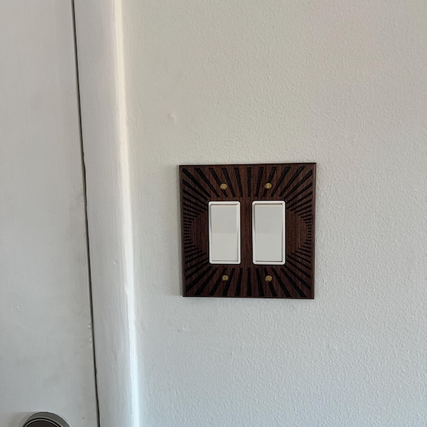 Customizable Walnut Light Switch Plate Cover for Wall Art Natural Wood ...