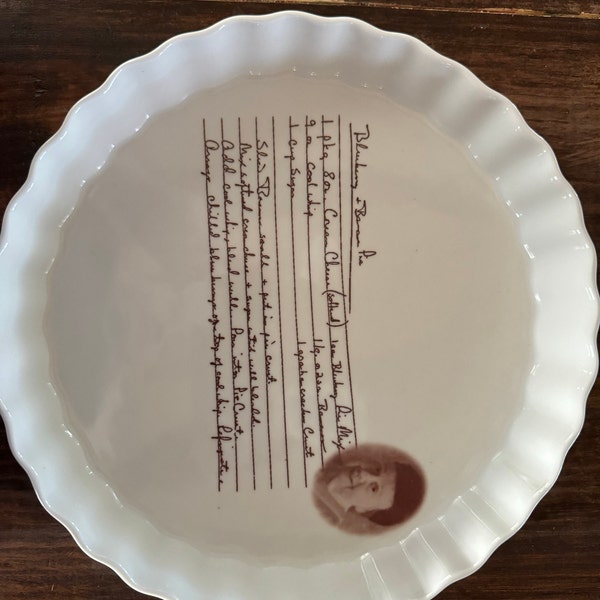 Personalized Pie Pan With Your Loved Ones Handwritten Recipe ...