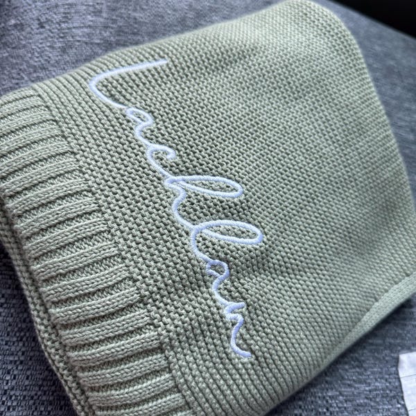 Baby Blanket Set, Embroidered Name, Stroller Blanket, Newborn Baby Gift ...