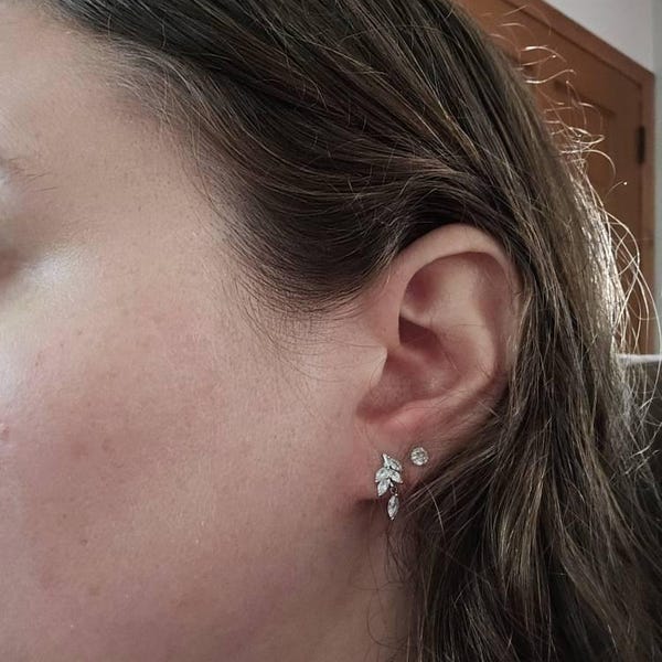 Tiny Leaves Cubic Zirconia Best Friend Bridesmaid Earrings, Wedding ...