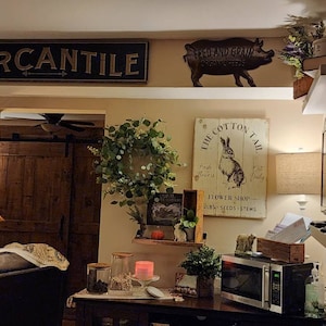 Vintage Style Metal Feed & Grain Organic Feeds Pig Sign Antique ...