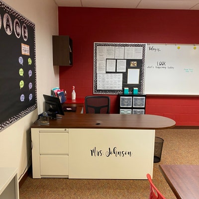 Teacher Name Vinyl Decal Classroom Door Decal Custom Whiteboard Decal ...