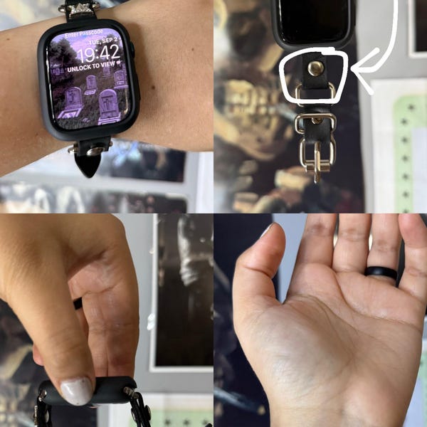 Punk Goth Leather Apple Watch Band: Studded Iwatch Wristband for Iwatch ...