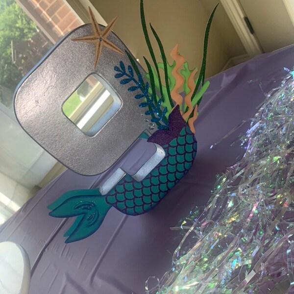 Mermaid Theme Number Photo Prop. Mermaid Party Decoration - Etsy