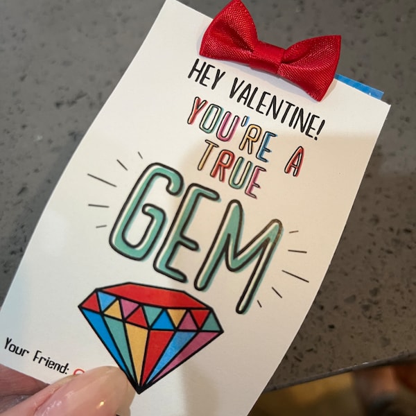 PRINTABLE Valentine Card, Ring Pop Valentine Card, Printable Classroom ...