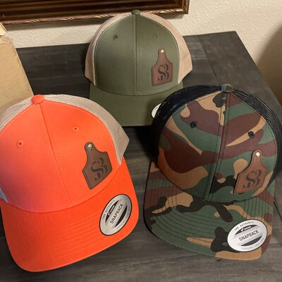 Your Custom Brand Leather Ear Tag Trucker Hat Personalized With Your ...