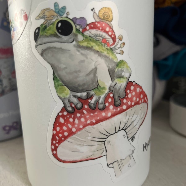 Mushroom Frog Sticker - Etsy