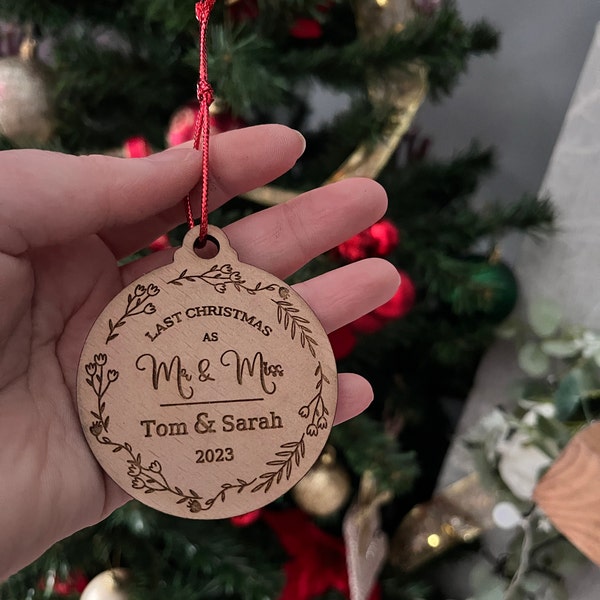 Personalised Baby's First Christmas Bauble Custom Name Tree Hanging ...