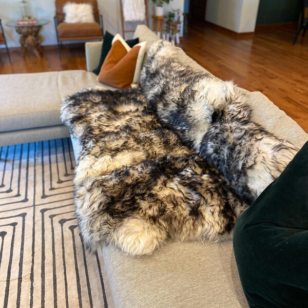 GIANT SHEEPSKIN Triple XXL Mouflon Throw Genuine Leather Sheep Skin 64 ...