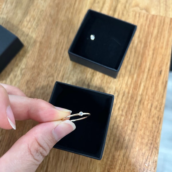 14K Gold Birthstone Ring, Solid Gold Ring, January, February, March ...