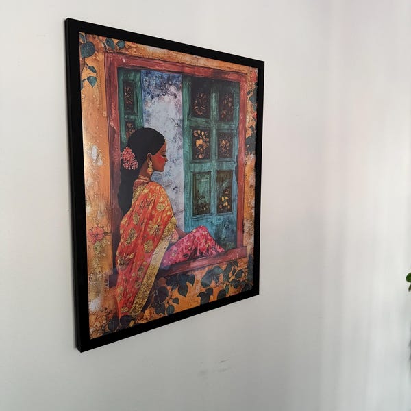 Sleeping Devi Mughal Painting: Indian Woman in Garden (digital Print ...