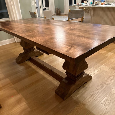 Maple Farmhouse Table, Custom Maple Hardwood Table, Farm Table With ...