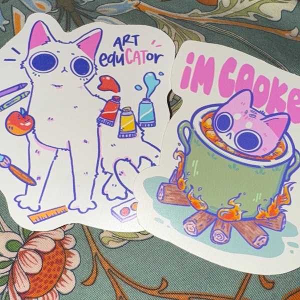 I'm Cooked Cat Sticker, Funny Relatable Sticker, Vinyl Stickers ...