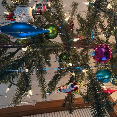 ONE Authentic Real LEAD Silver Christmas Tree TINSEL Antique Vintage 18 ...