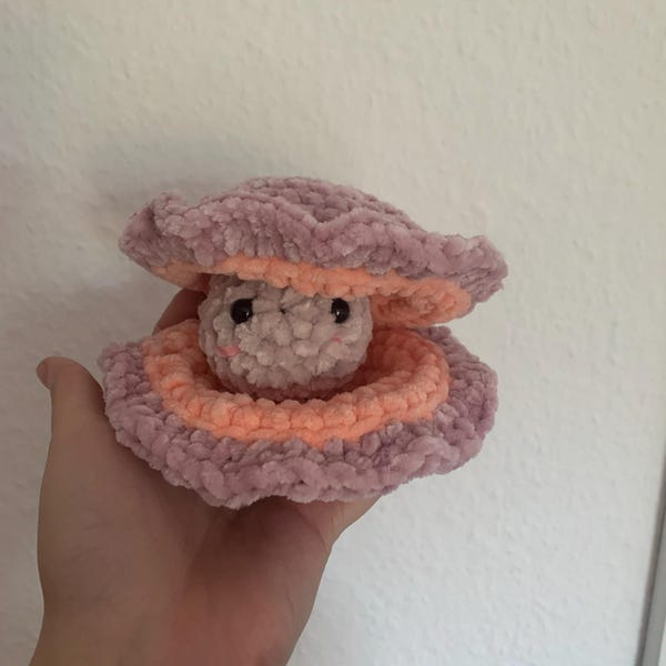 Plush Oyster No-sew Crochet PATTERN, 2 in 1 Pretty and Creepy Halloween ...