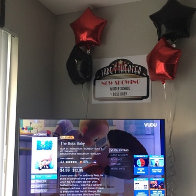 Custom Movie Theater Sign Digital Download, DIY Printable Sign, Movie ...