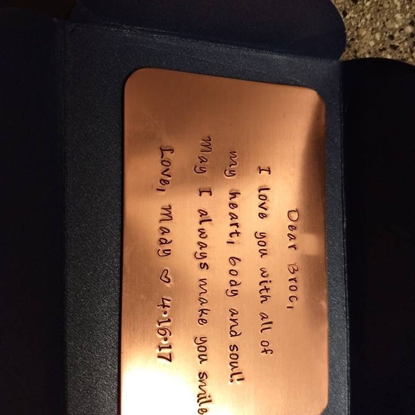 Gift for Mom From Son Daughter - Copper Wallet Card - Personalized ...