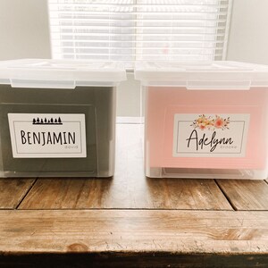 Printable Milestone Box Labels Name Decal for School File - Etsy